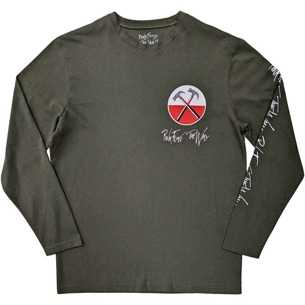 Pink Floyd The Wall Hammers Logo Green Long Sleeve T Shirt Earache
