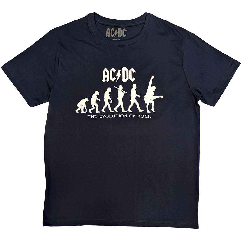 AC/DC "Evolution Of Rock" Navy Blue T shirt – Earache Records Ltd