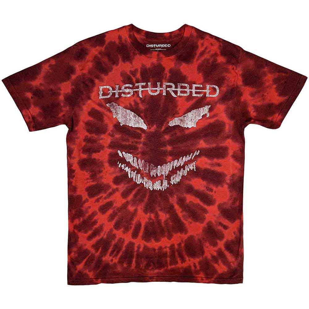 Disturbed "Scary Face" Red Dip Dye T shirt – Earache Records Ltd