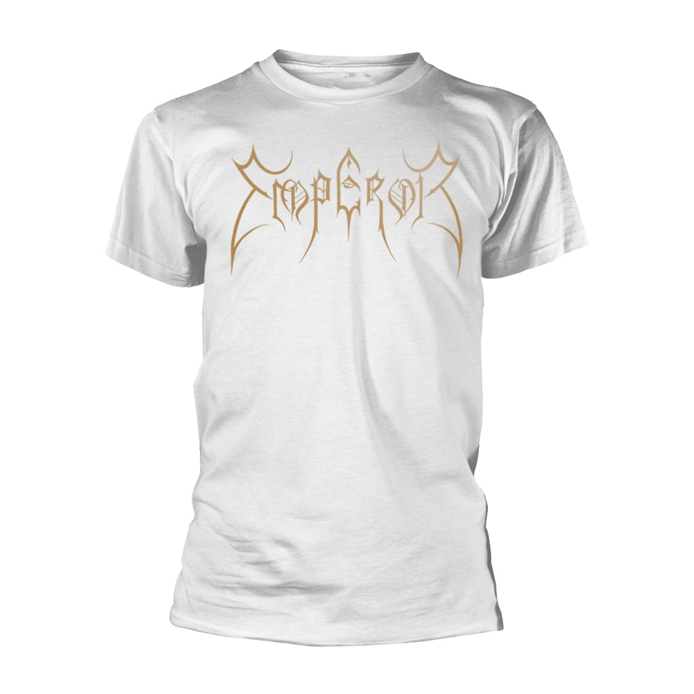 Emperor "Gold Logo" White T shirt – Earache Records Ltd