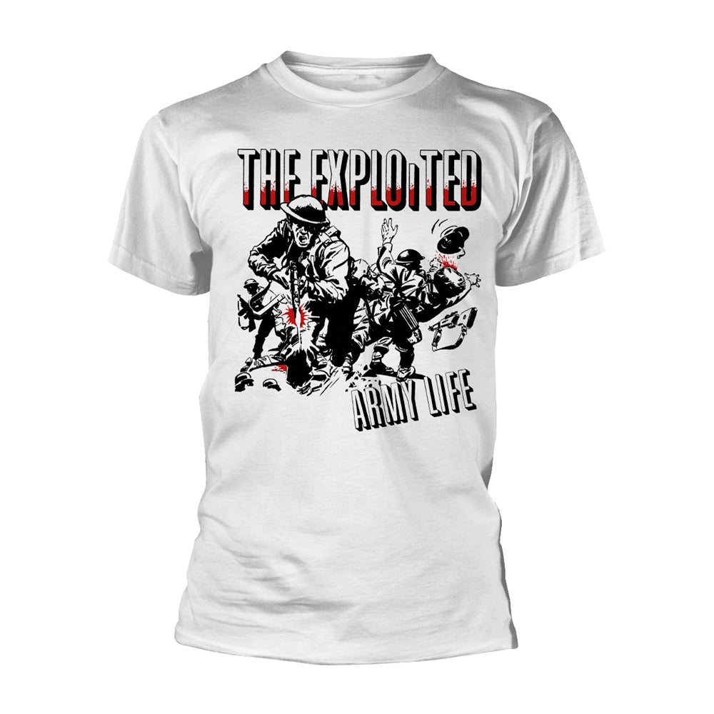 The Exploited "Army Life" White T shirt – Earache Records Ltd