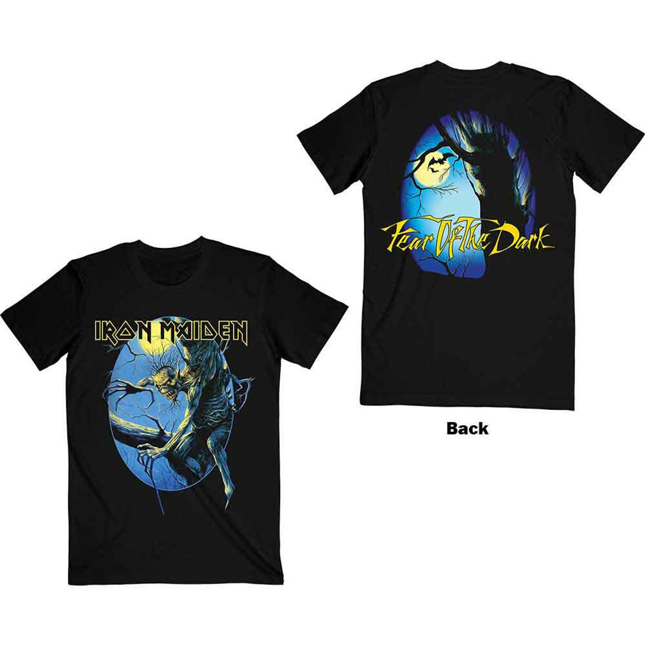 Iron Maiden "Fear Of The Dark Oval Eddie Moon" Black T shirt – Earache ...