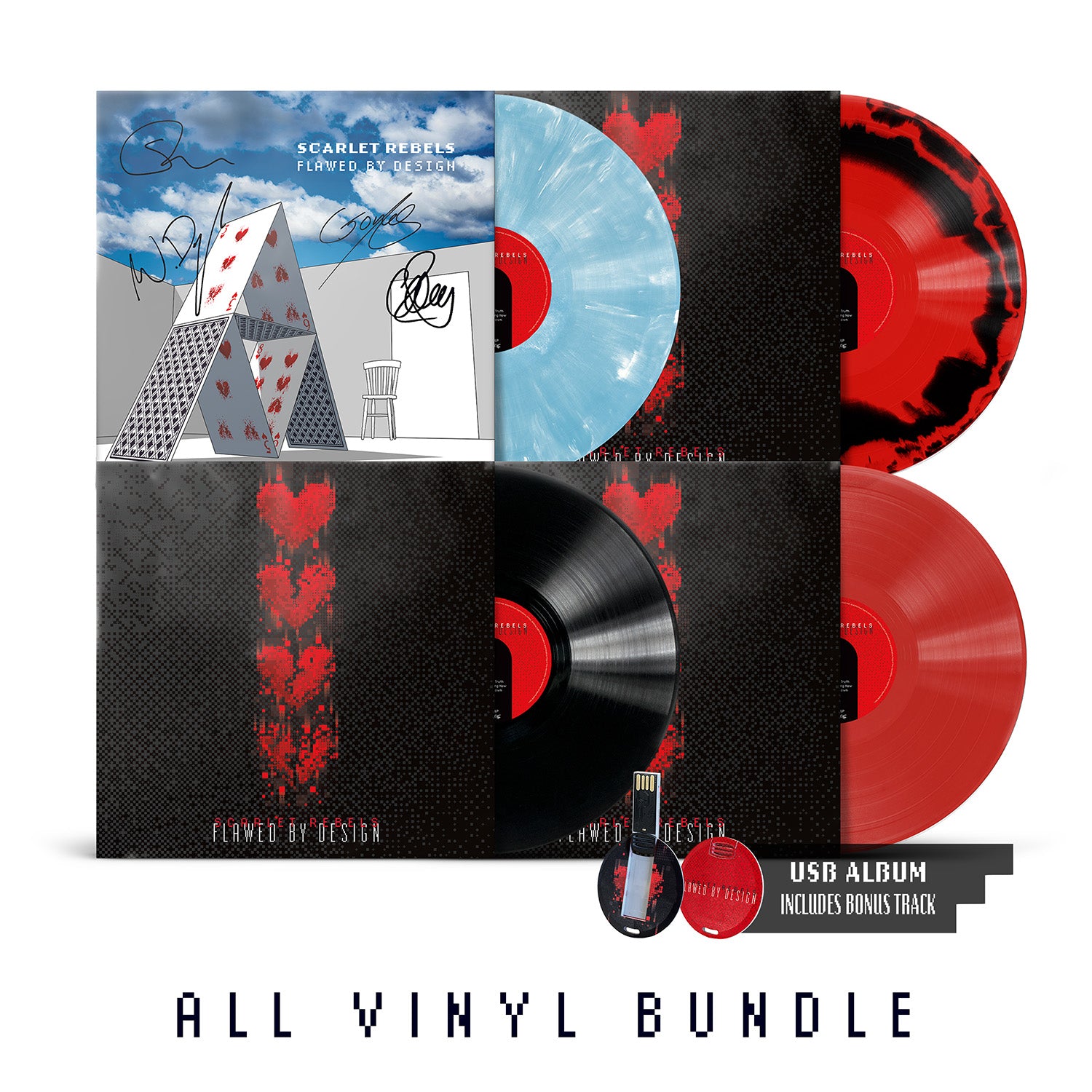 Scarlet Rebels "Flawed By Design" All Vinyl Bundle inc. USB - PRE-ORDE ...