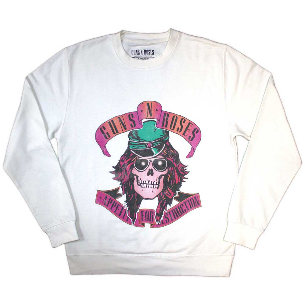 Guns N Roses "Axl Skull" White Sweatshirt – Earache Records Ltd