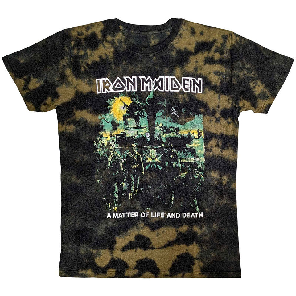 Iron maiden "A Matter Of Life And Death" Brown Dye Wash T shirt ...
