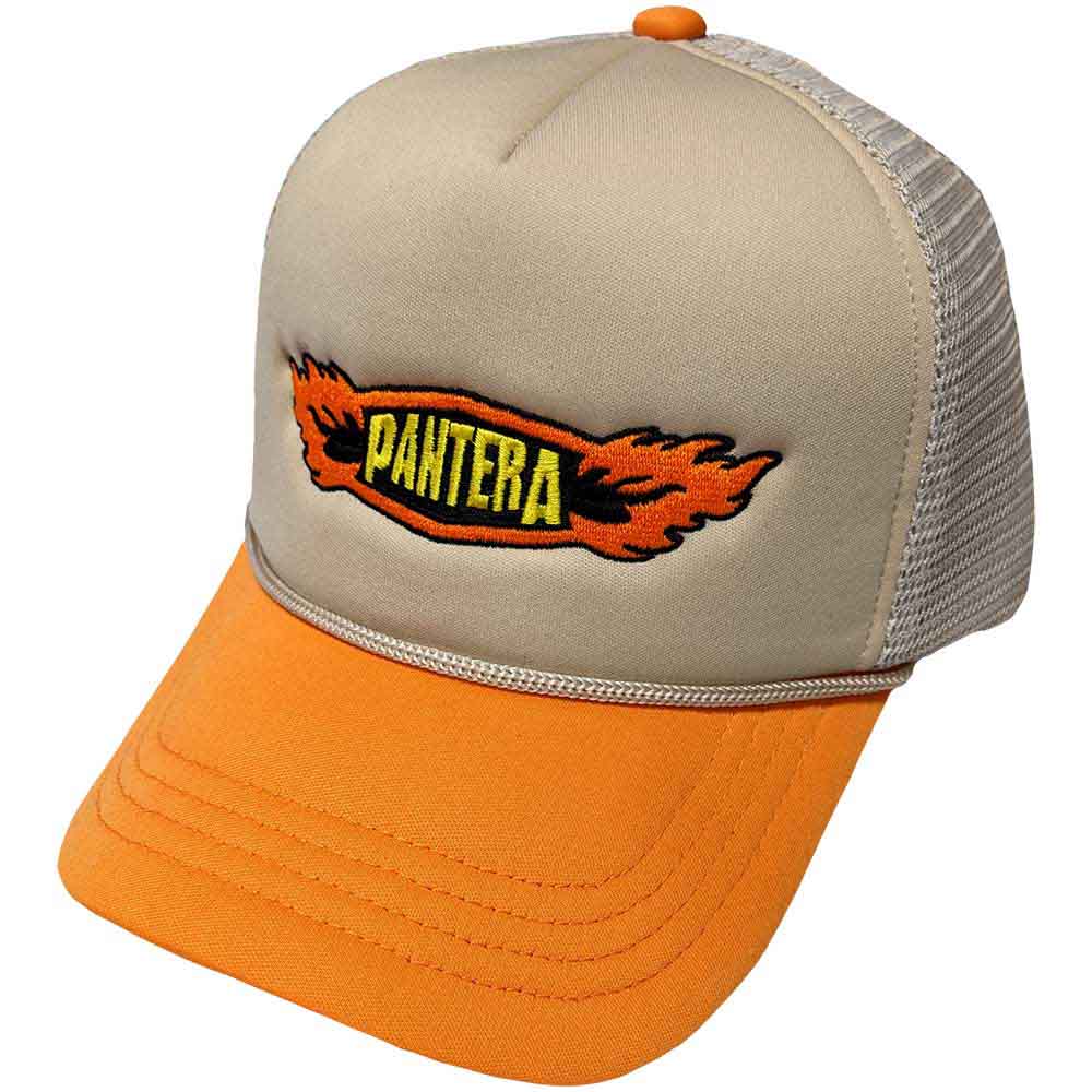 Pantera "Flames Logo" Orange & Sand Trucker Cap – Earache Records Ltd