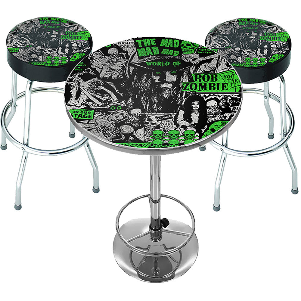 Rob Zombie "Mad Mad World" Bar Stools and Table Set – Earache Records Ltd