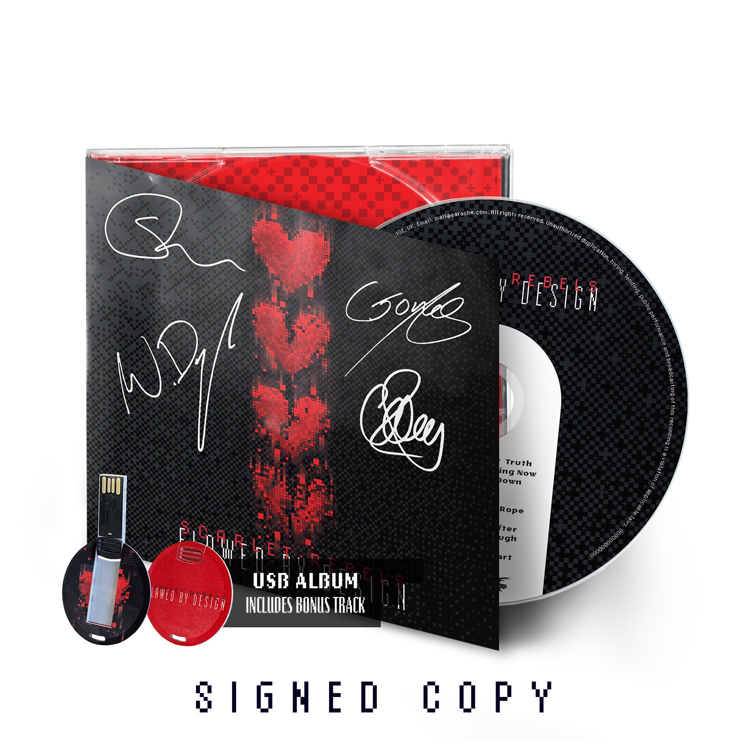 Scarlet Rebels "Flawed By Design" Signed Digipak CD & USB - PRE-ORDER ...