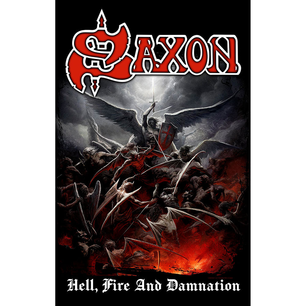 Saxon "Hell Fire and Damnation" Flag – Earache Records Ltd